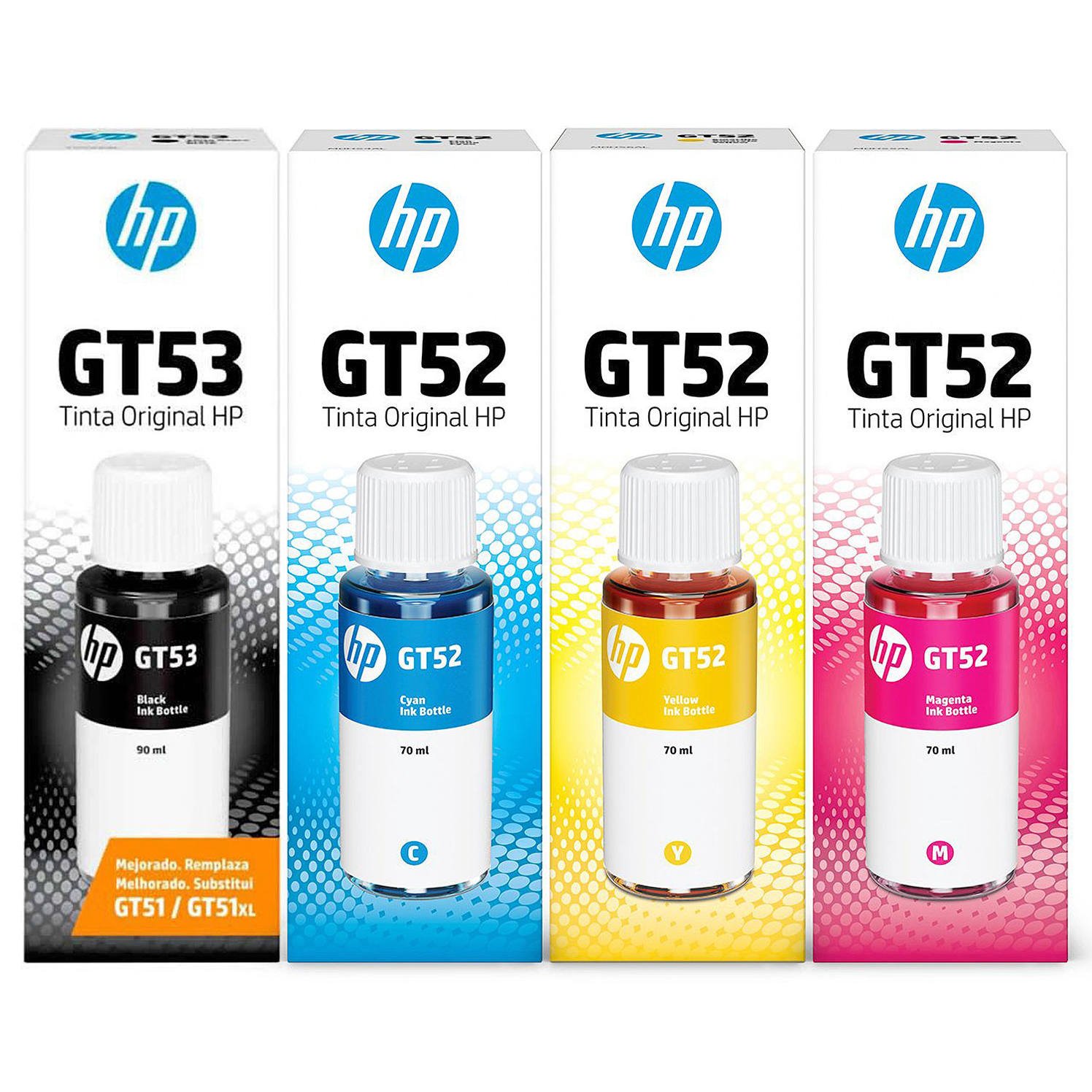 kit Colorido Tinta HP GT53 GT52 Original para HP Deskjet GT5822 Ink ...