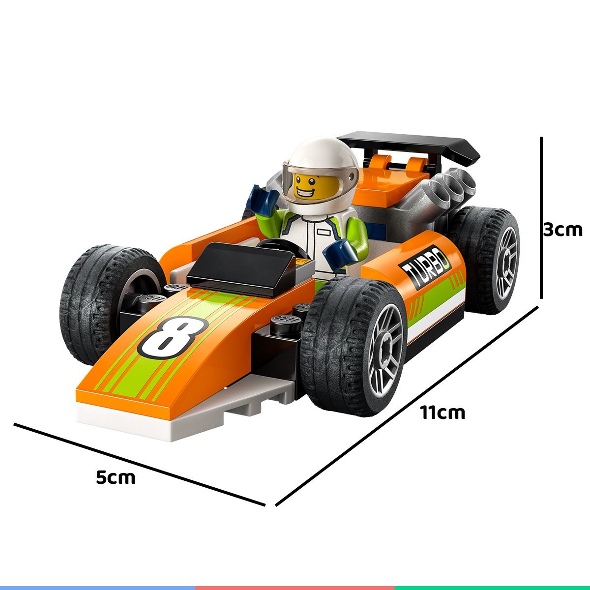 Brinquedo LEGO City Carro de Corrida Laranja Blocos de Montar Infantil ...