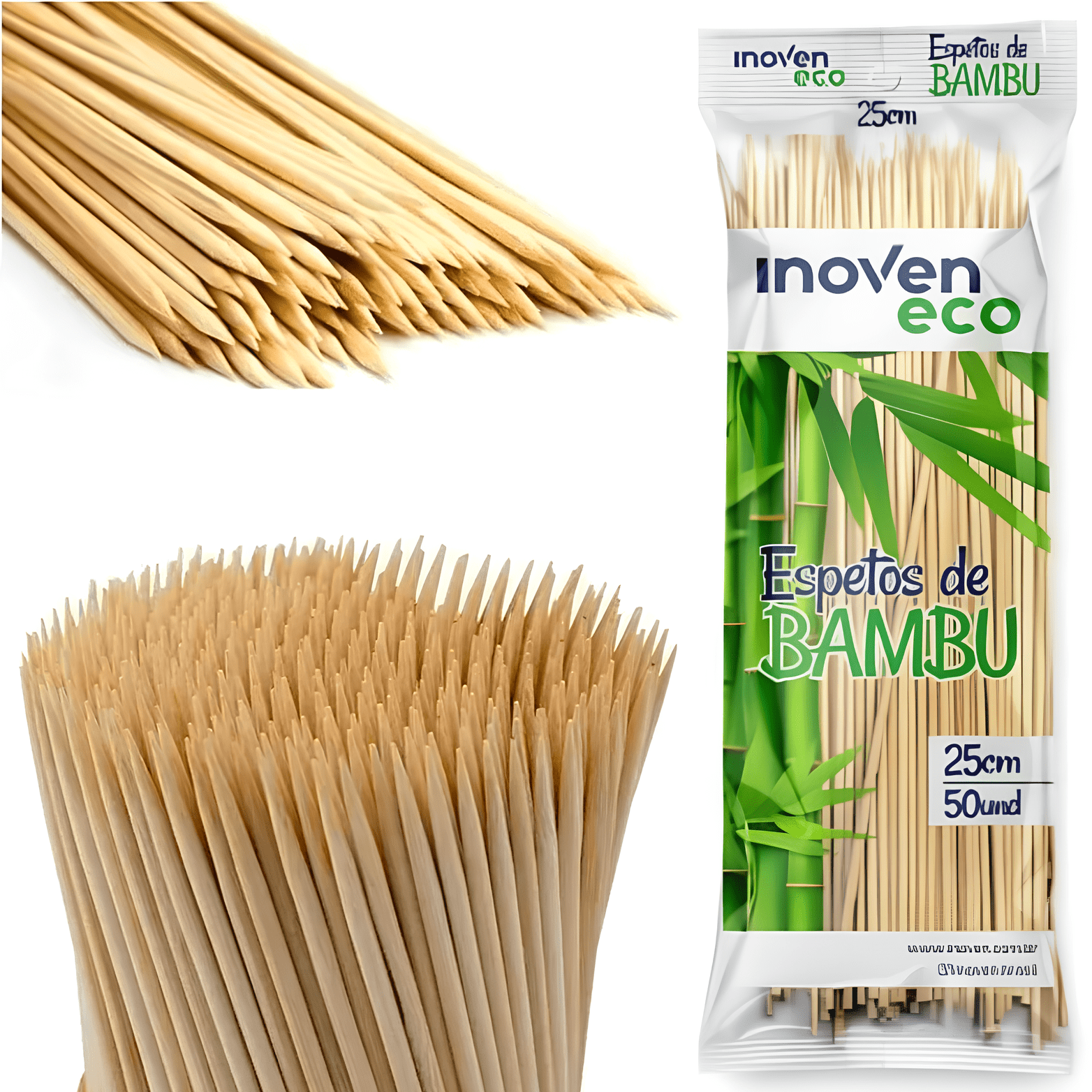 Espetos Palitos Bambu Churrasco 25cm Espetinho 1000 Unidades ...