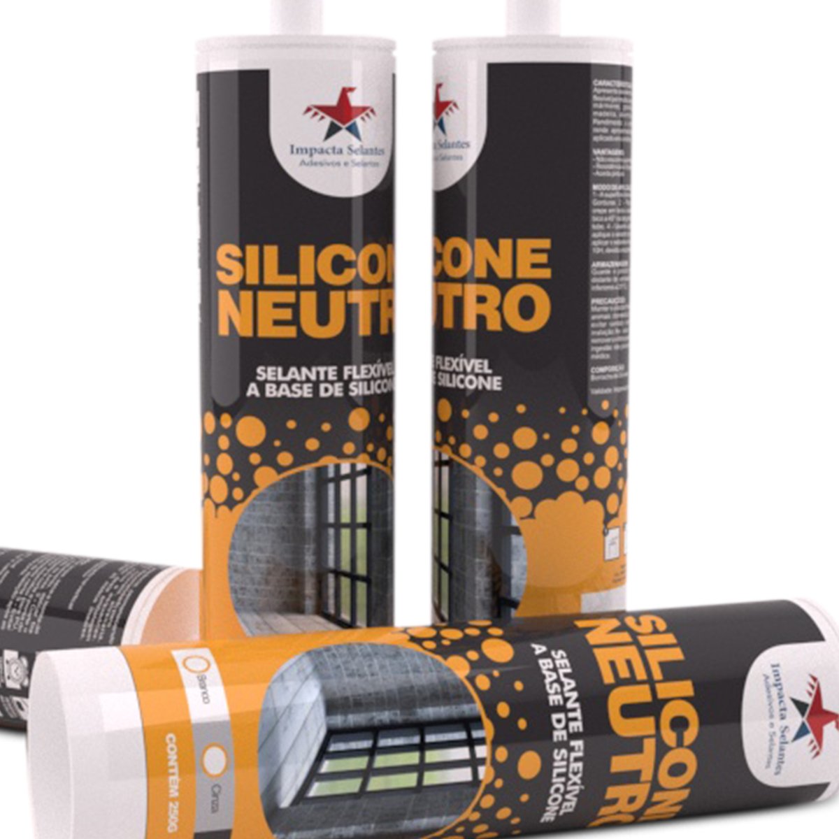 Silicone Neutro Preto Selante Fléxivel a Base Silicone 250g ...