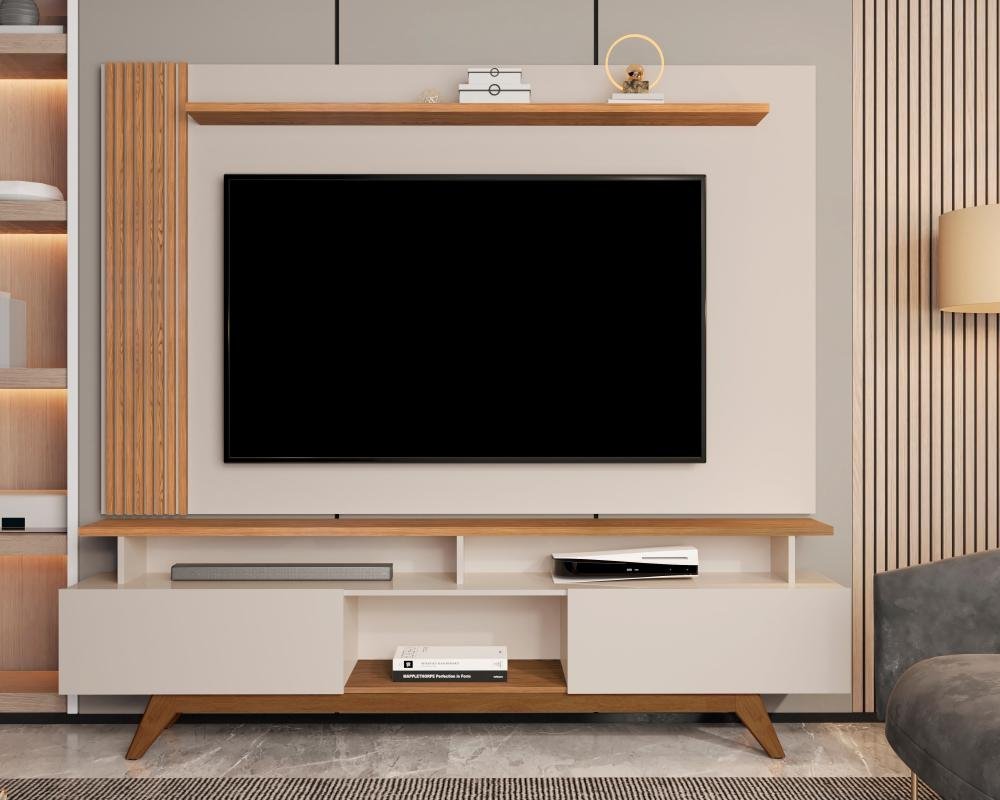 Rack com Painel Ripado para Tv até 70 Polegadas 2 Gavetas Grécia 180cm ...