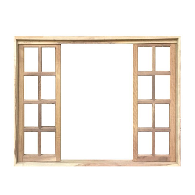 Janela de Madeira Vitro de Correr Quadriculado Reto de Itaúba - 2.40 (L ...