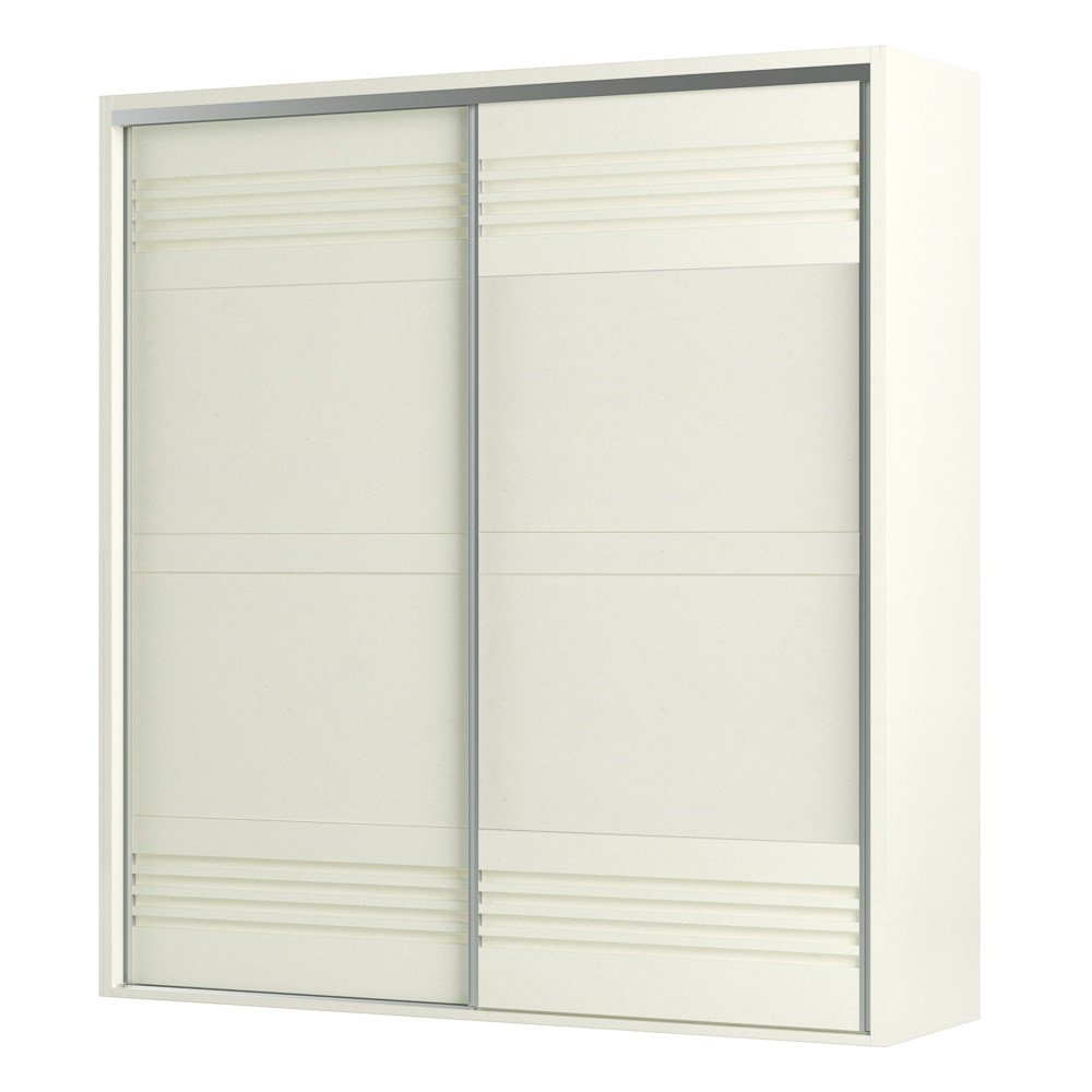 Guarda Roupa Casal 223cm 2 Portas de Correr 100% MDF TW602 Off White ...