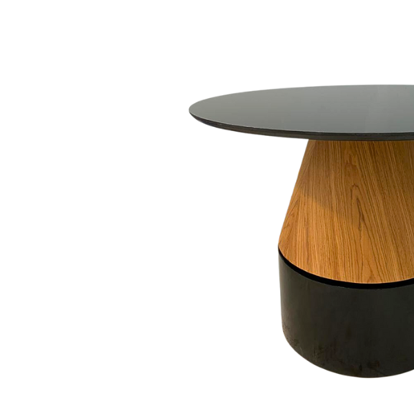 Mesa de Jantar Cone Duo Modelar 120cm Tampo Freijó Base Freijó e Laca Modelar Art Moveis mesa de ...