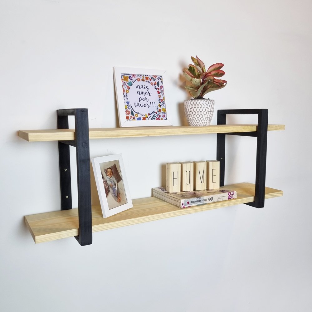 Prateleira Dupla Industrial 110cm 35A x 110L x 23P - NATURAL ...