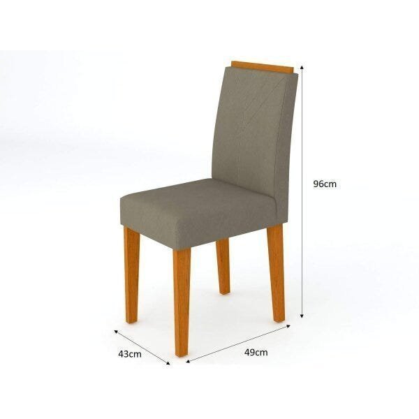 Conjunto Sala de Jantar Mesa 160cm e 6 Cadeiras Amanda New Ceval Móveis ...