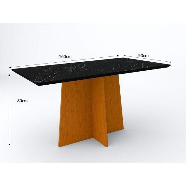 Conjunto Sala de Jantar Mesa 160cm e 6 Cadeiras Amanda New Ceval Móveis ...