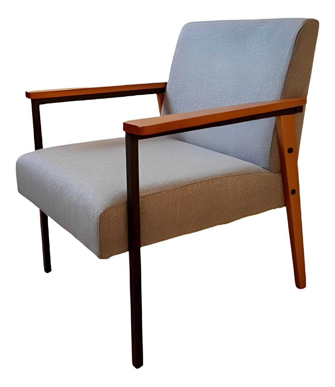 Poltrona Decorativa para Sala Trindade Estilo Industrial em Linho Sanna ...