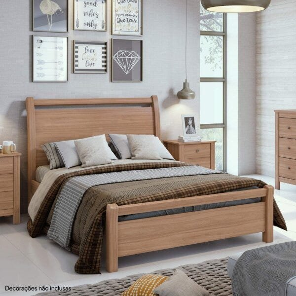 Cama Casal Reali Móveis Lopas | MadeiraMadeira