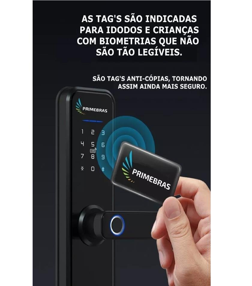 Fechadura Digital Eletrônica Biométrica Primebras - Miami | MadeiraMadeira