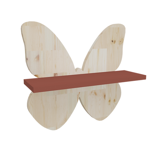 Prateleira Borboleta Kids Pinus/terracota | MadeiraMadeira