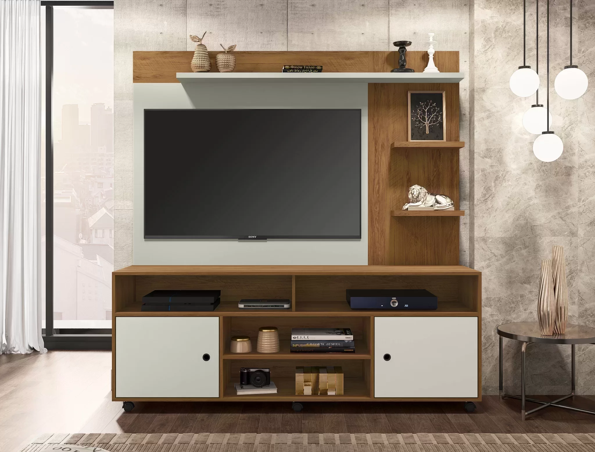 Rack com Painel para TV até 50 Polegadas Reno Móveis Leão | MadeiraMadeira