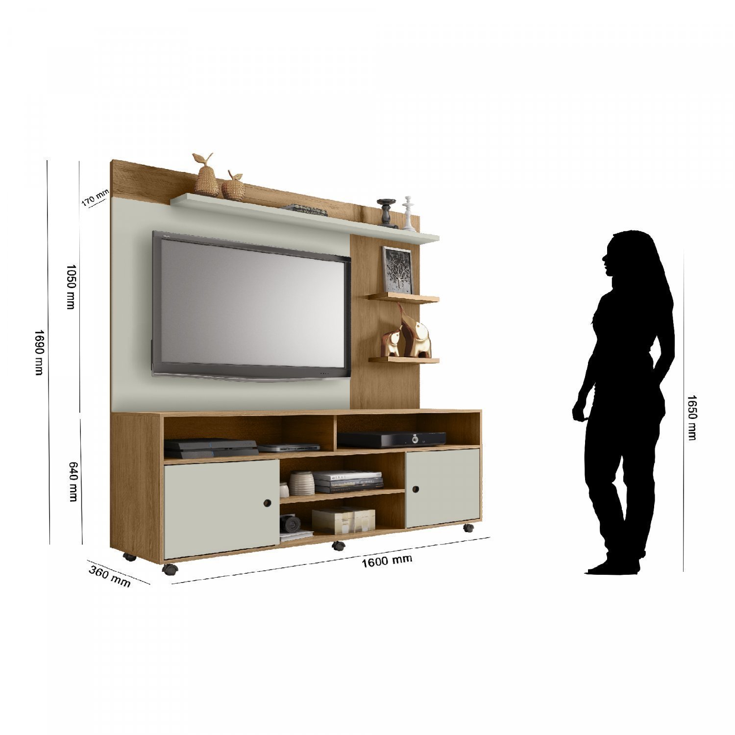 Rack com Painel para TV até 50 Polegadas Reno Móveis Leão | MadeiraMadeira