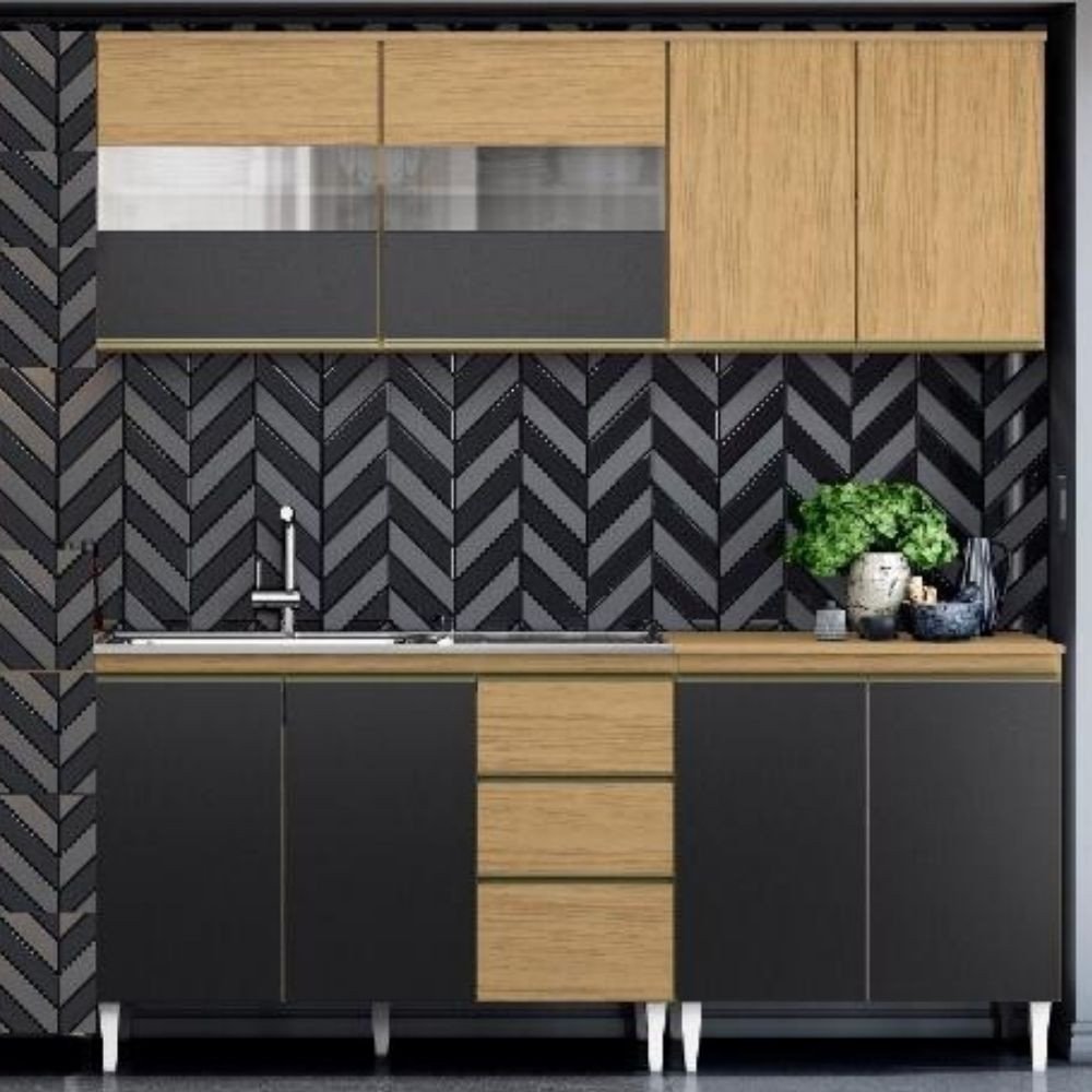 Cozinha Modulada Kelly Kit 4 Peças com Balcão de Pia Aramóveis Atacama ...