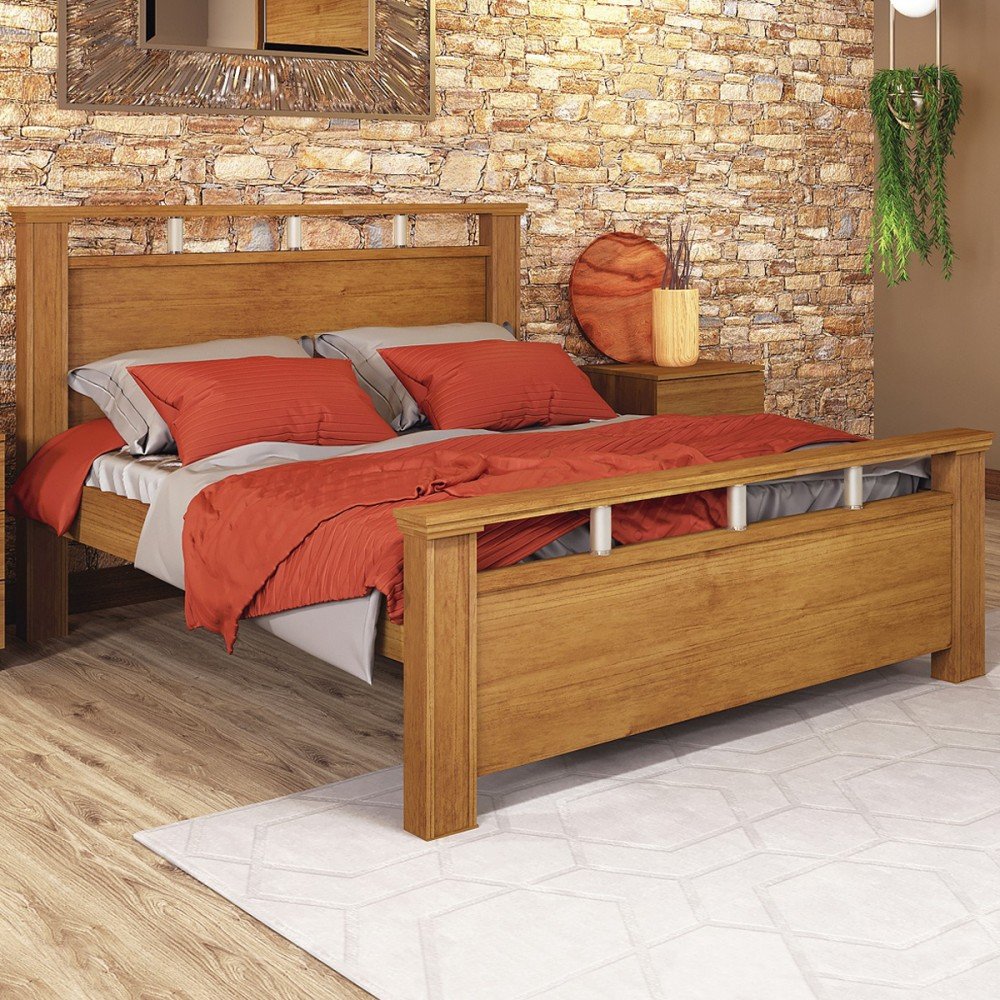 Cama de Casal Cinamomo 2948 - Tcil Móveis | MadeiraMadeira