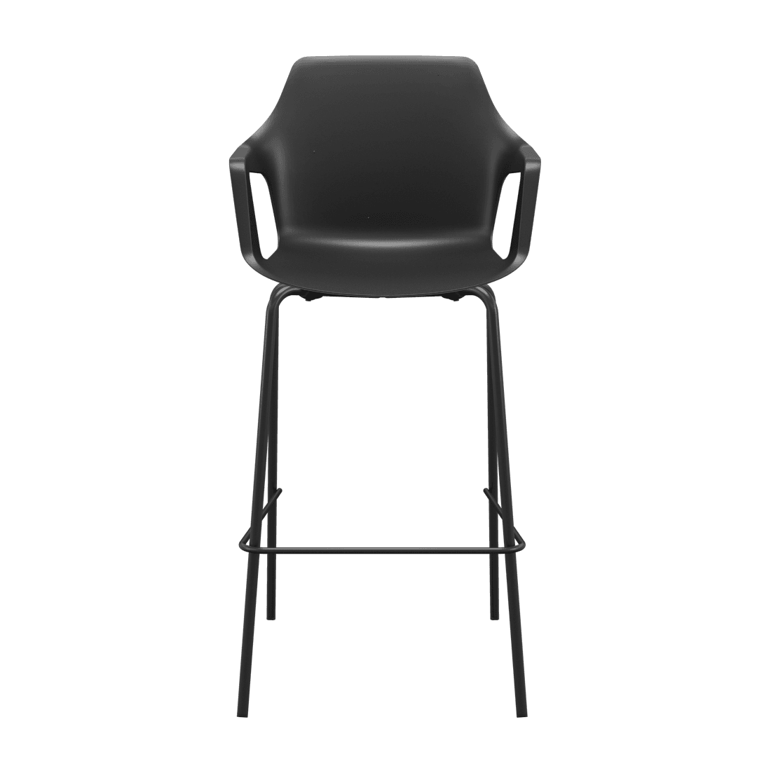 Banqueta Vesper Alta 4 Pés Preta com Braços Fixos | MadeiraMadeira