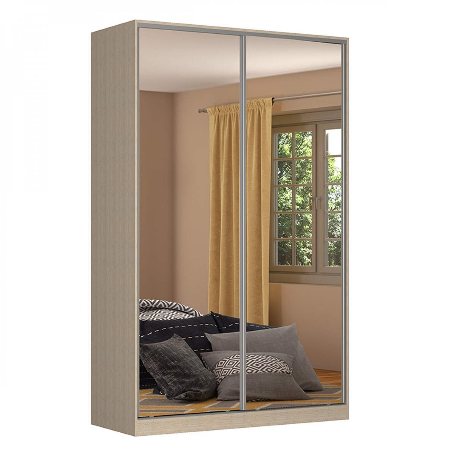 Guarda-Roupa Solteiro com Espelho 2 Portas 3 Gavetas | MadeiraMadeira