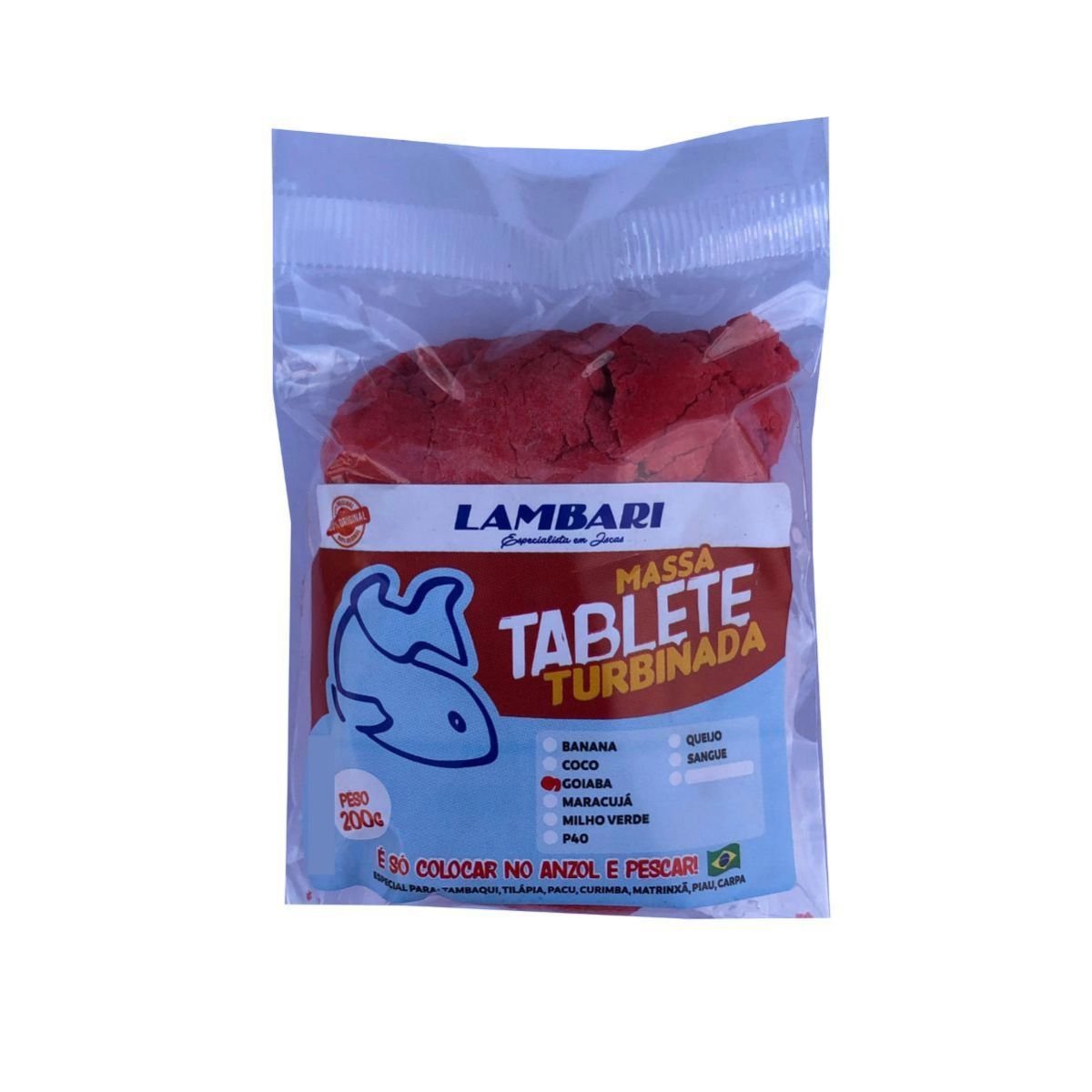 Massa Tablete Turbinada Goiaba para Pesca 200g - Lambari | MadeiraMadeira
