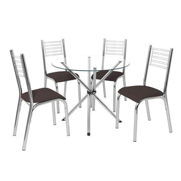 Conjunto de Mesa Redonda com 4 Cadeiras Camila Premium Ciplafe ...