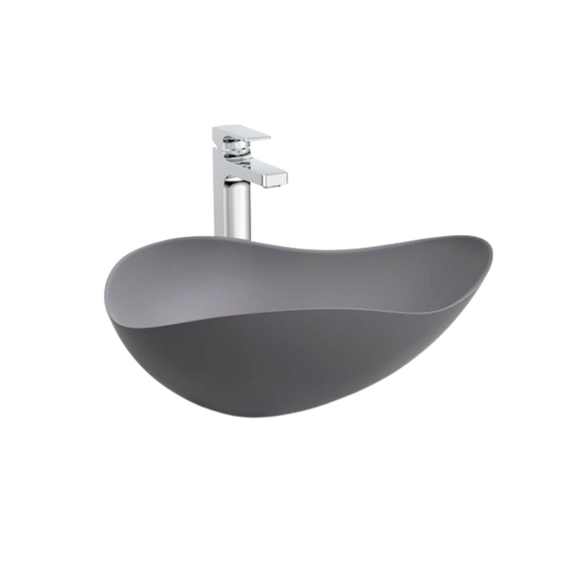 CUBA DE APOIO ROCA RUY OHTAKE OVAL 540X375 ONIX | MadeiraMadeira