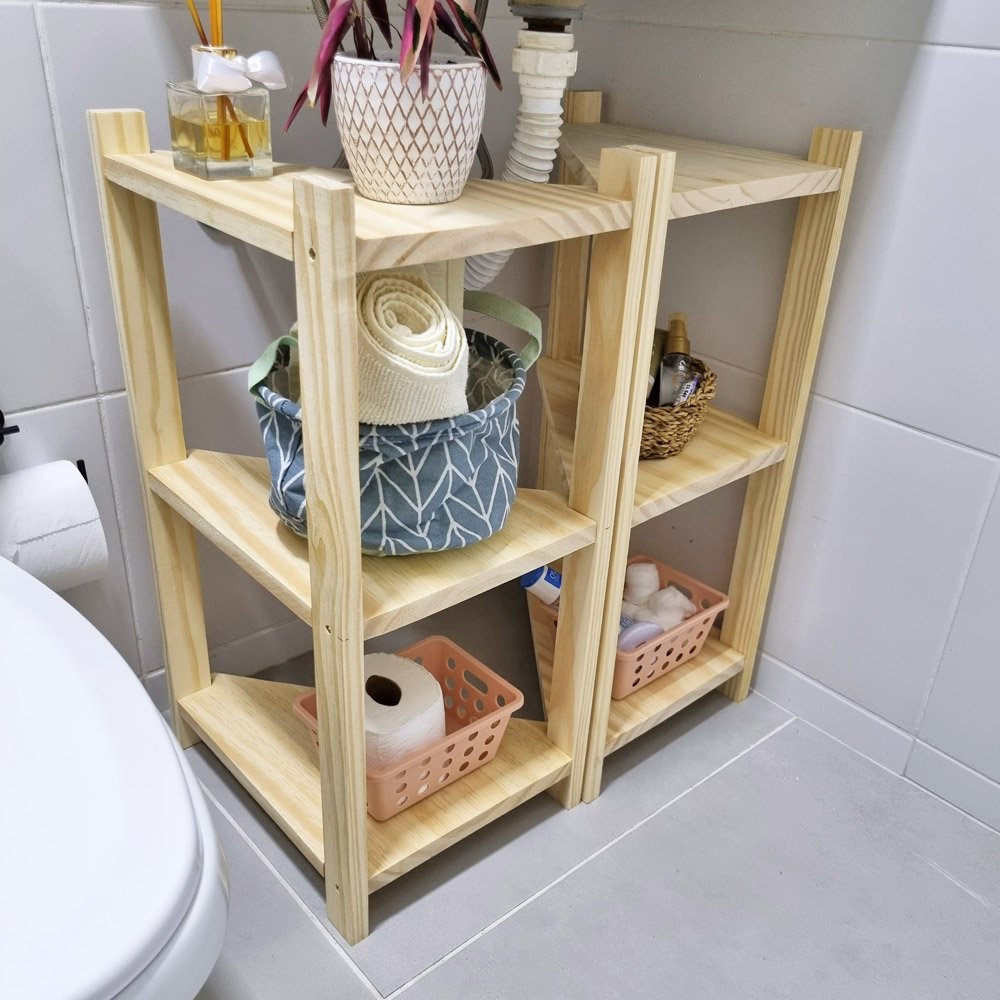 Estante para Banheiro Triângulo 65ax58lx35p - Natural | MadeiraMadeira
