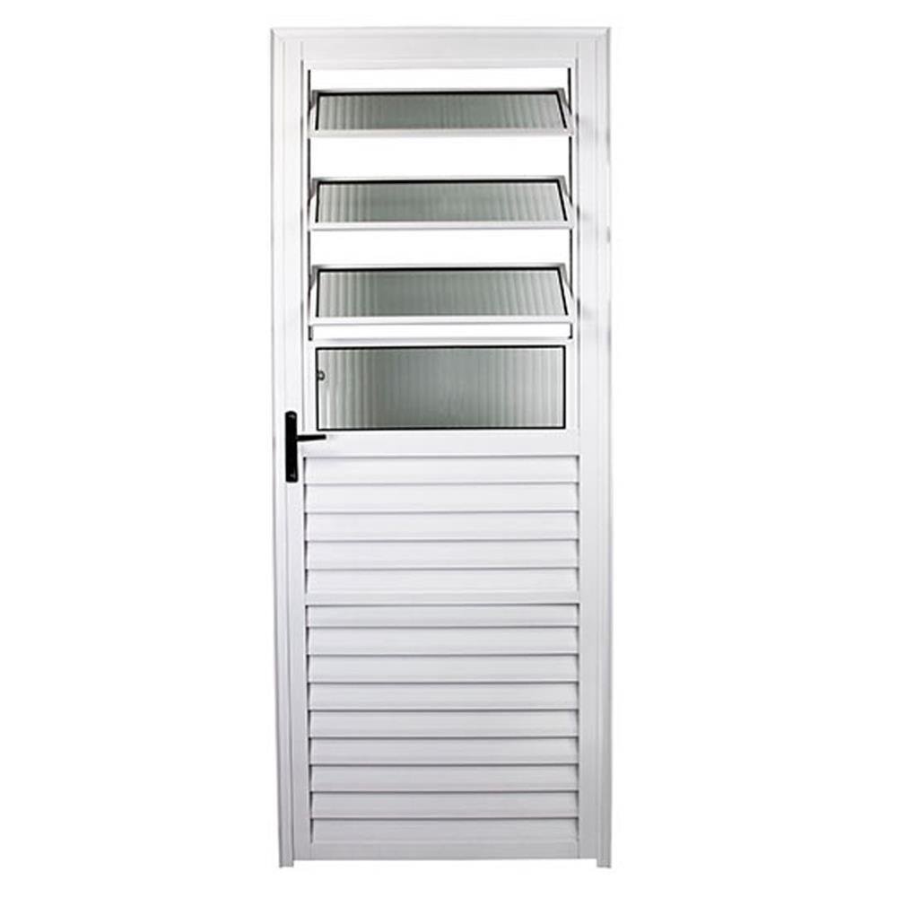 Porta de Alumínio Basculante Branca 210 X 90 Esquerdo - Facce ...