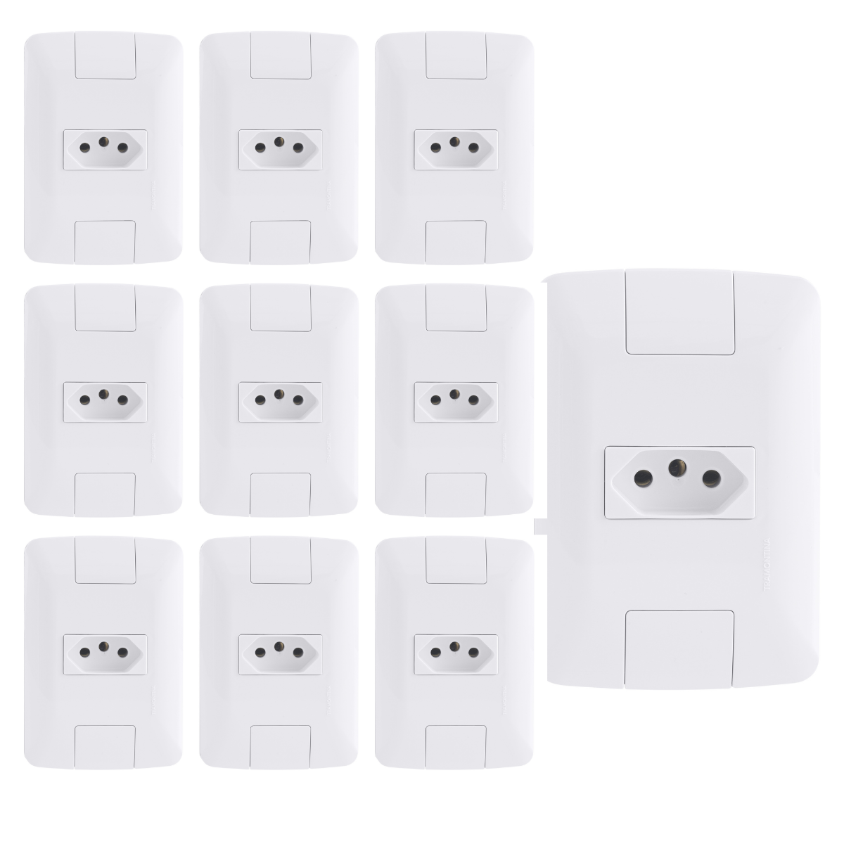Kit 10 Tomada Elétrica 4x2 2p+t 20a 250v Tramontina Aria | MadeiraMadeira