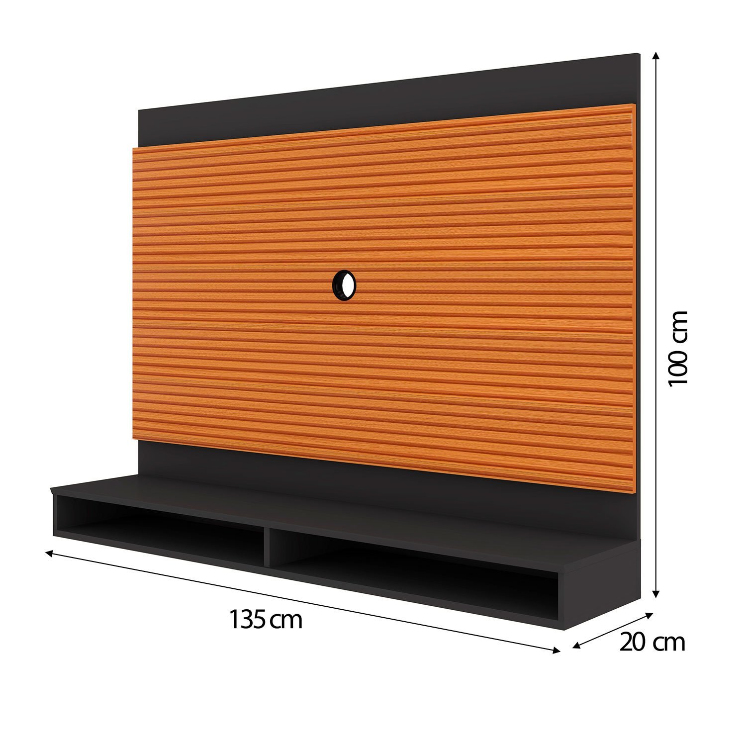 Painel Milos com Efeito 3d Ripado Preto - Edn Móveis | MadeiraMadeira