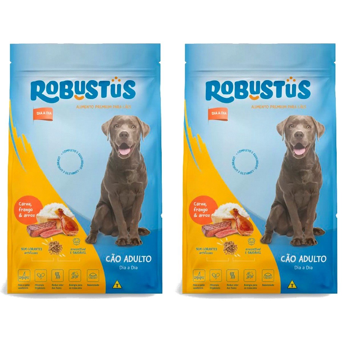 Kit 02 Unidades Ração Robustus para Cães Adultos Todo Dia 15Kg ...