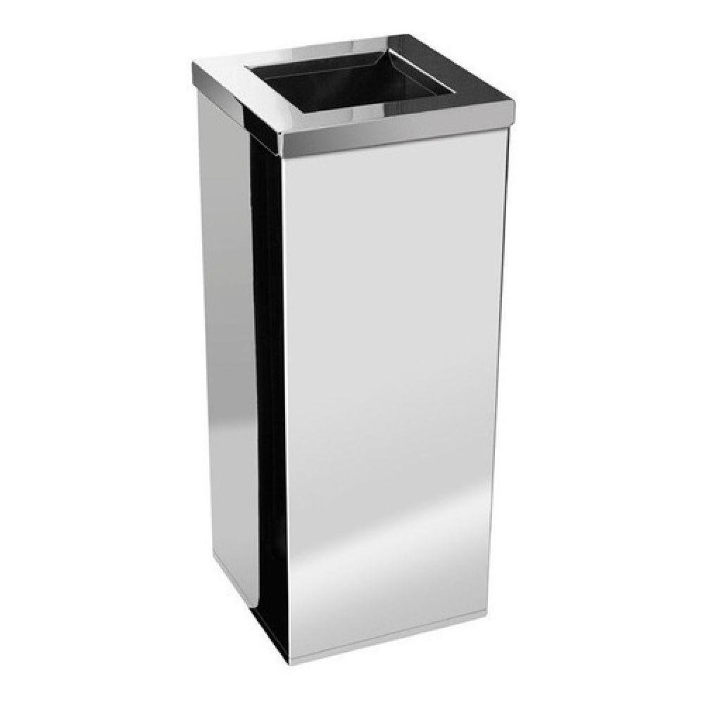 Lixeira Inox Quadrada com Aro em Inox 36l | MadeiraMadeira