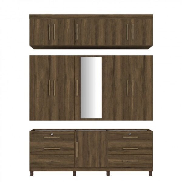 Conjunto Quarto de Casal Guarda-Roupa com Espelho 11 Portas com ...