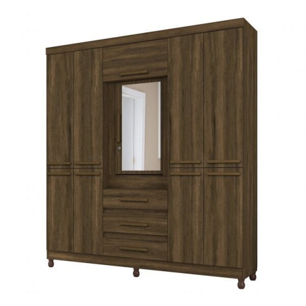 Conjunto Quarto de Casal Guarda-Roupa com Espelho 10 Portas e Cabeceira ...