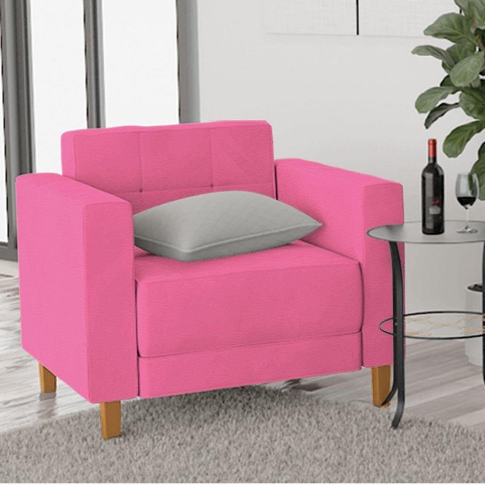 Kit Sofá 2 Lugares e 2 Poltronas Denver Corano Pink | MadeiraMadeira