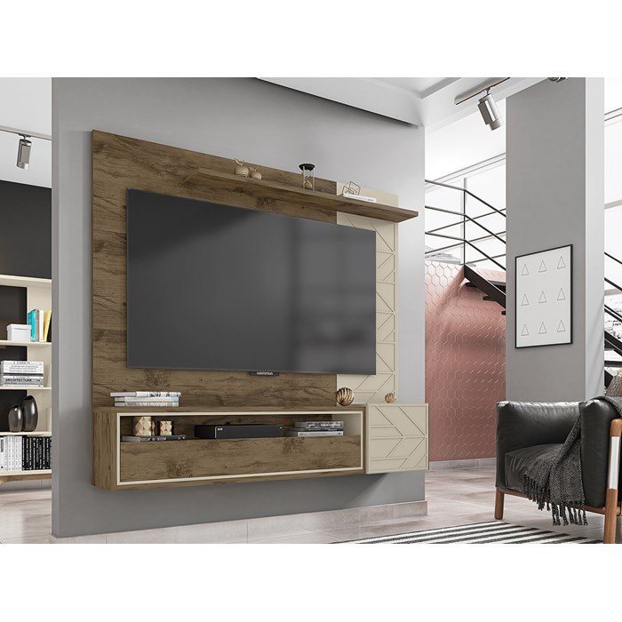 Painel Bancada para TV 70 Polegadas Prisma Jatoba Off White ...