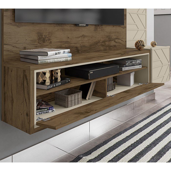 Painel Bancada para TV 70 Polegadas Prisma Jatoba Off White ...