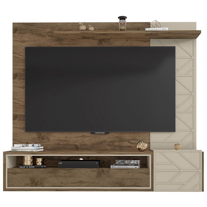 Painel Bancada para TV 70 Polegadas Prisma Jatoba Off White ...
