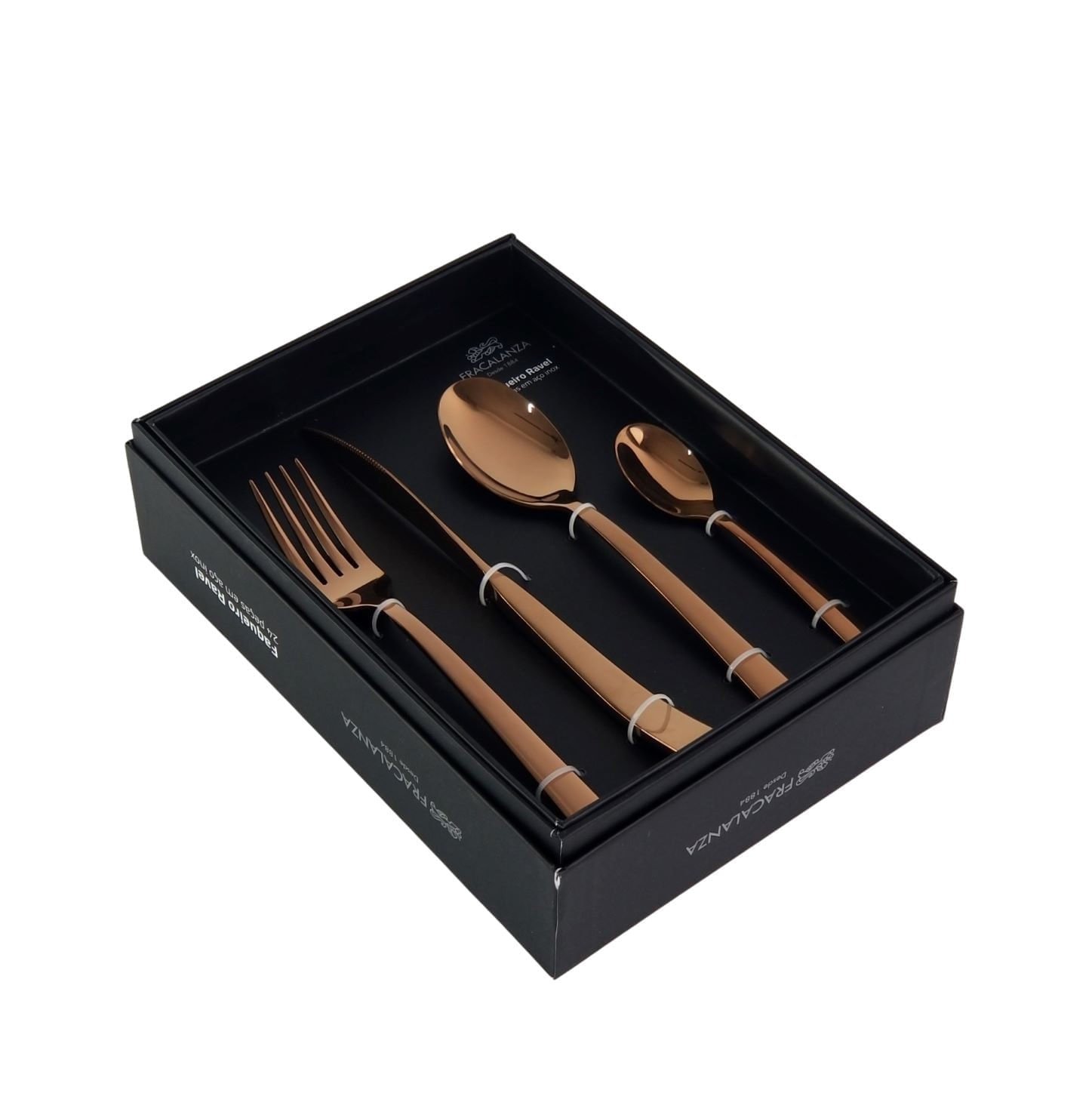 Faqueiro em Aço Inox - Fracalanza Ravel Cobre (24 Peças) | MadeiraMadeira