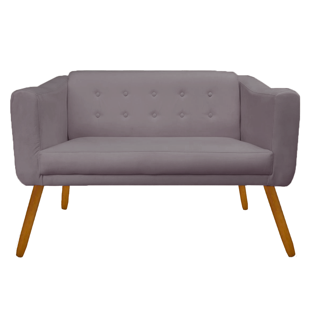 Namoradeira Poltrona Decorativa Capitonê 02 Lugares Lavinia Suede Rosê - LM DECOR | MadeiraMadeira