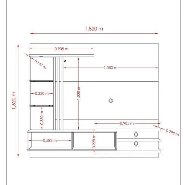 Painel para TV até 55 Polegadas 2 Portas Frizz Supreme Madetec | MadeiraMadeira