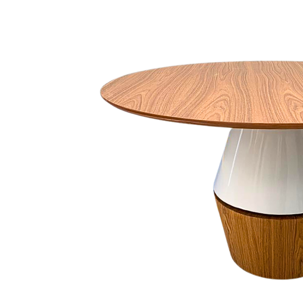 Mesa de Jantar Cone Duo Modelar 120cm Barril-Clássico em Madeira e Laca Modelar Art Moveis mesa ...