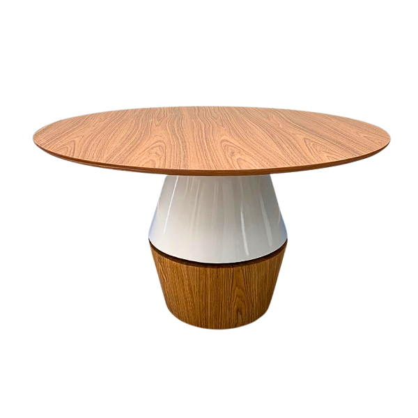Mesa de Jantar Cone Duo Modelar 120cm Barril-Clássico em Madeira e Laca Modelar Art Moveis mesa ...