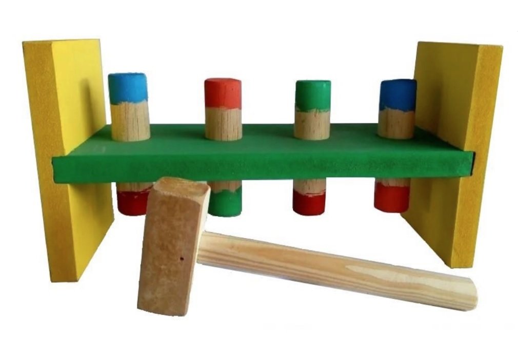 Bate Pino De Madeira Brinque e Leia Brinquedo Educativo Colorido - Ref 22001 | MadeiraMadeira