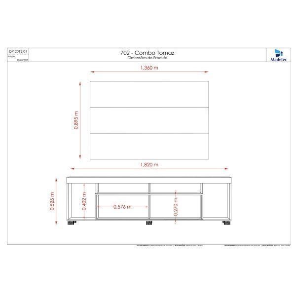 Rack com Painel para TV até 65 Polegadas 1 Porta Tomaz Madetec ...