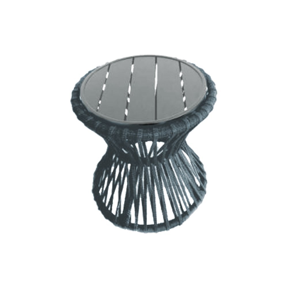Mesa de Centro Sol em Corda Náutica e Base em Alumínio Cinza 50cm Cinza ...