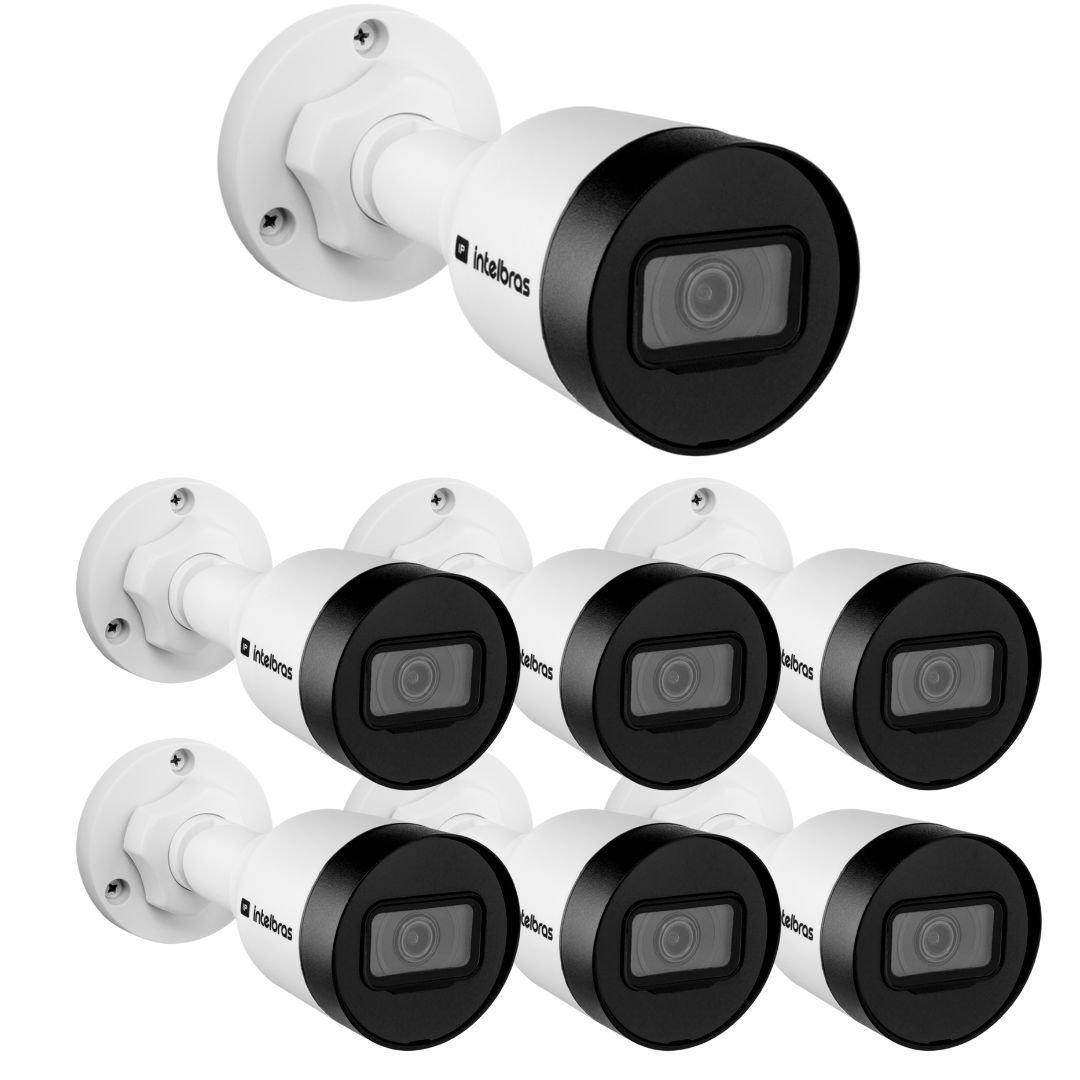 Kit 7 Câmeras Ip 2 Megapixels 30m Poe Vip 1230 B G4 Intelbras ...