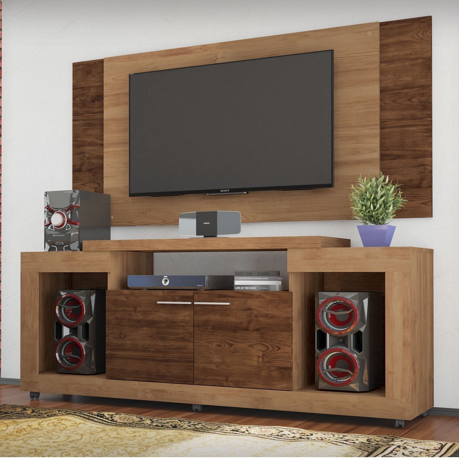 Rack com Painel para TV até 55 Polegadas Movie Caemmun | MadeiraMadeira