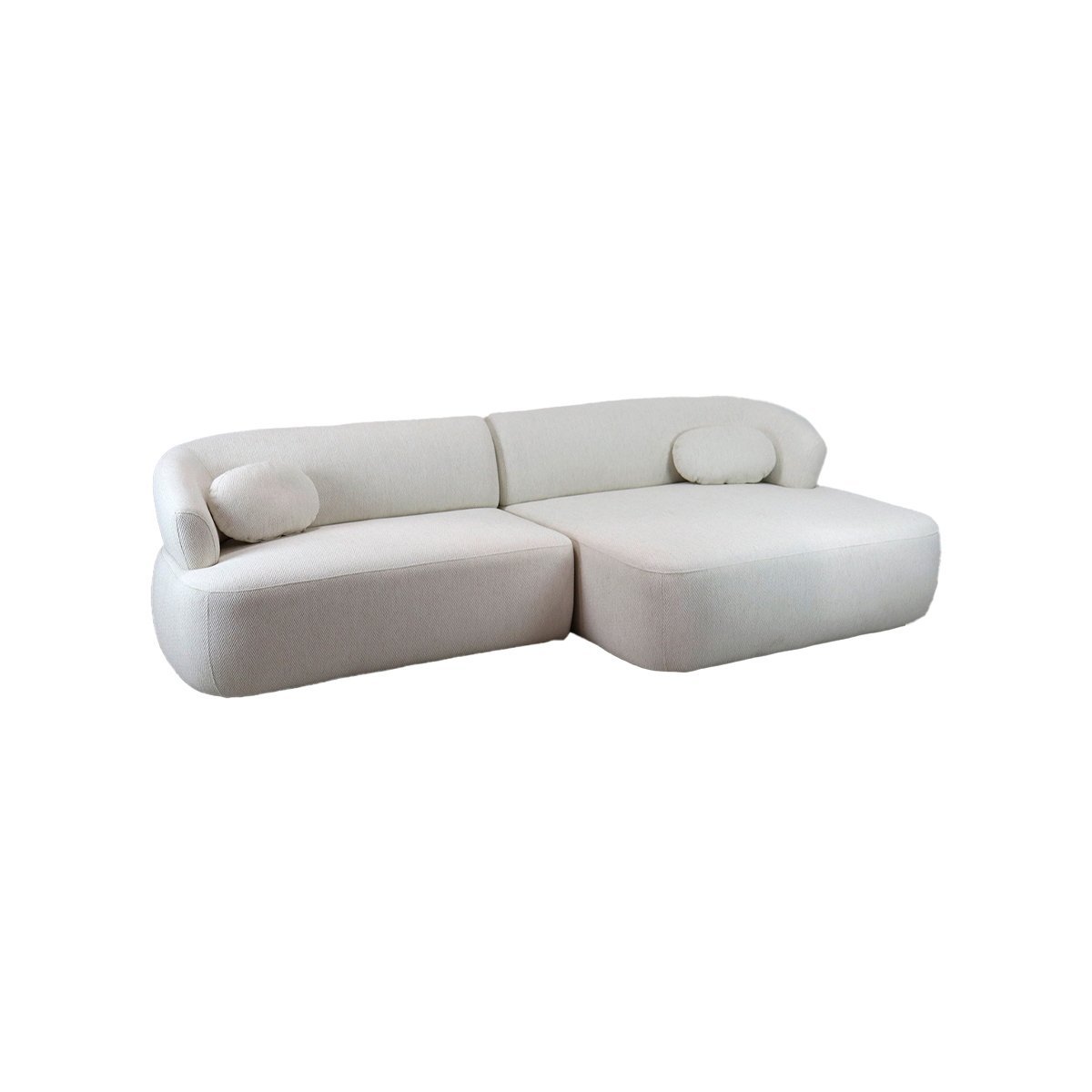 Sofa Roma C/ Chaise Tec Linho Robust Cor 15014 210cm Gralha Azul Bege ...