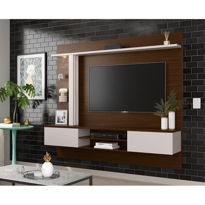 Painel Home Suspenso TV 60 Polegadas Salinas Nogueira Real Off White ...