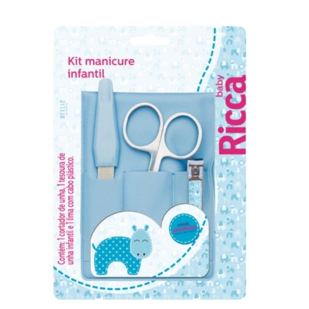 Kit Manicure Infantil Baby Ricca Azul | MadeiraMadeira