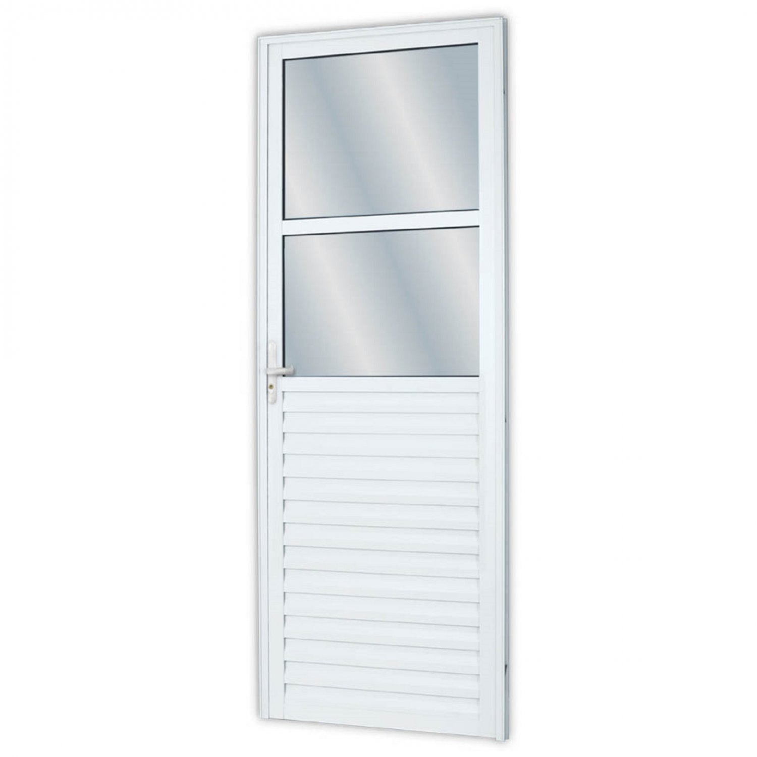 Porta de Alumínio 210x70cm com 2 Vidros Lisos Linha Solida MGM ...